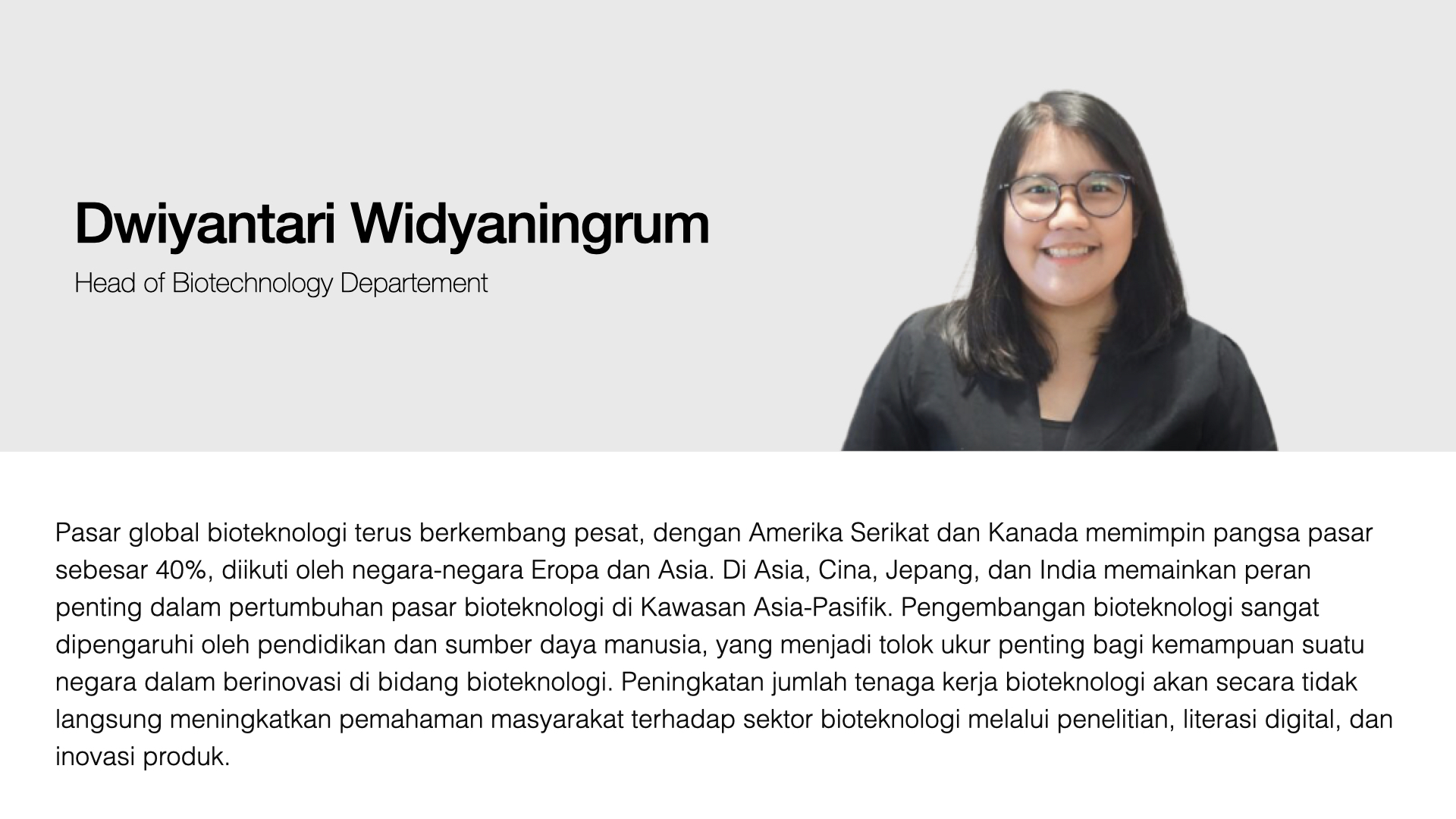 Greetings – Biotechnology